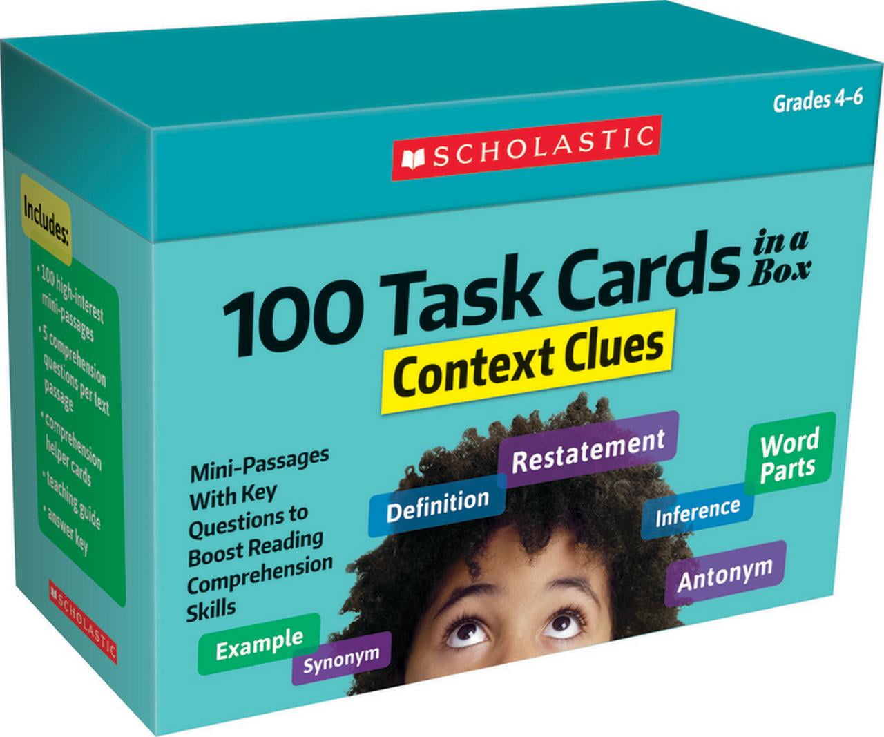 100 Task Cards in a Box: Context Clues: Mini-Passages with Key ...