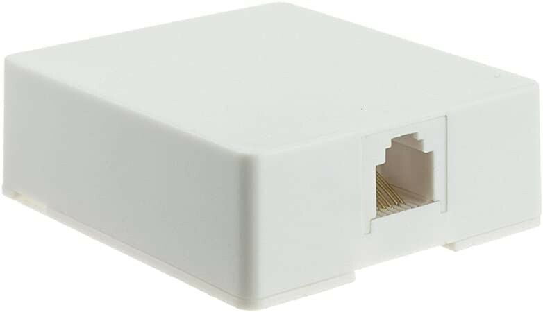 100 Telephone Modular Single Port Surface Mount Jack, RJ11, WHITE ...