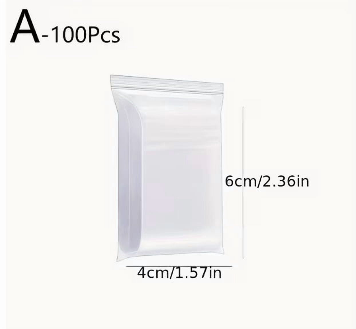 100 Transparent Resealable Plastic Zipper Bags for Travel, Storage, and ...