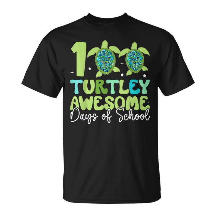 100 Turtley Awesome Days T-Shirt, Turtle Students and Teacher Learning ...