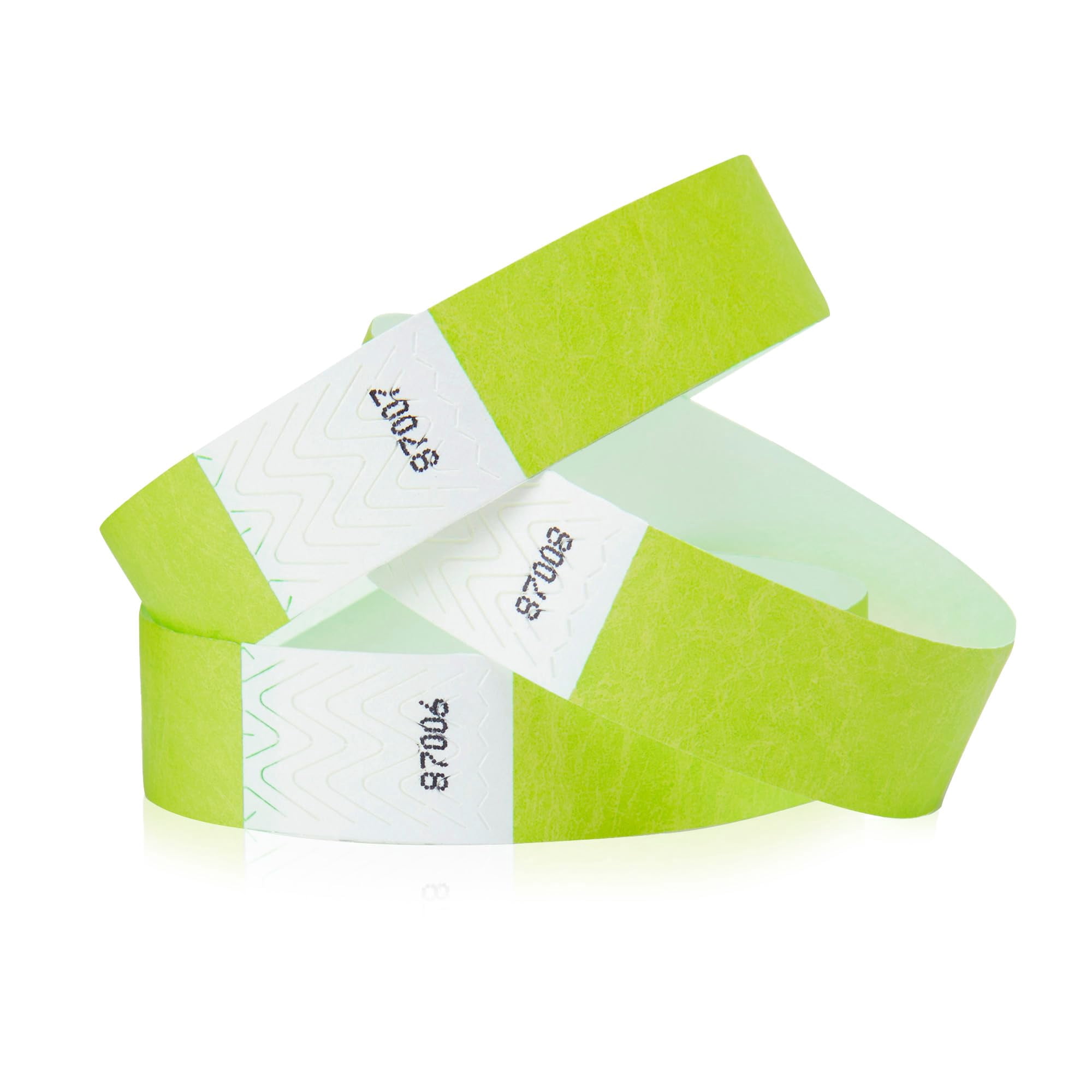 100 Tyvek WristCo Wristbands for Events | Lime Green + | Water-proof ...