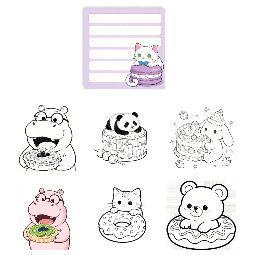 100 Unique Original Double-Sided Sticky Notes: Coloring + Message ...