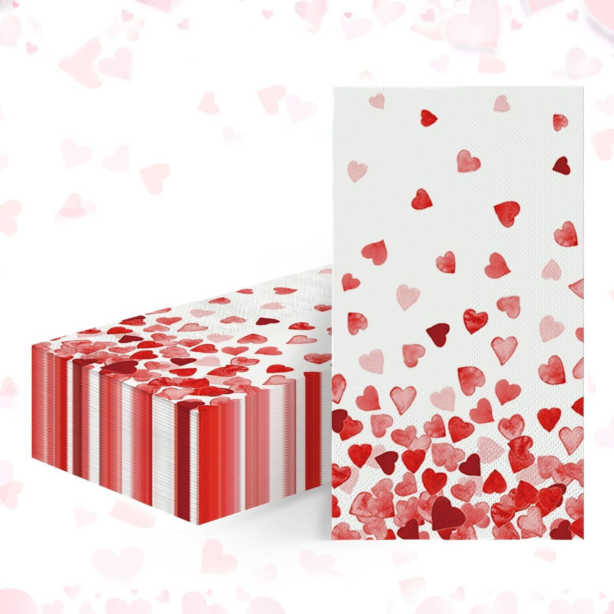 100 Valentine Disposable Paper Decorative Guest Napkins, Tiny Love ...