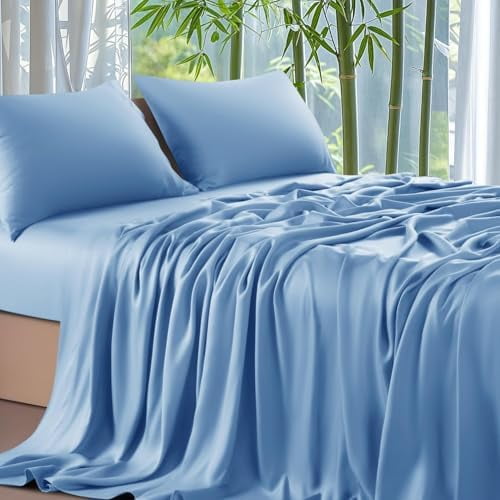 100% Viscose Derived from Bamboo_ Sheets Full Size 4pcs - Ultra Cooling ...
