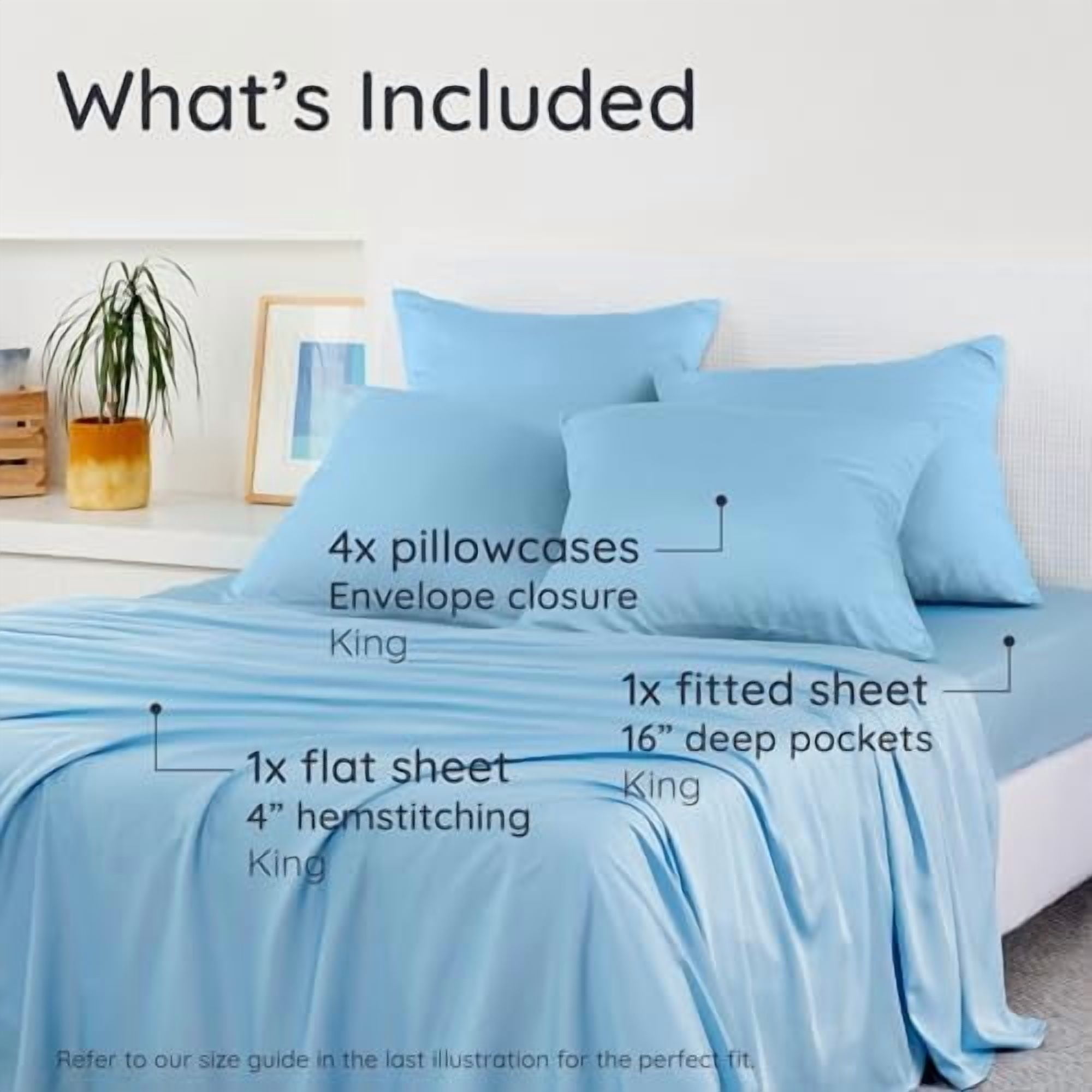 100% Viscose Derived from Bamboo Sheets King Size – 6pcs King Cooling ...