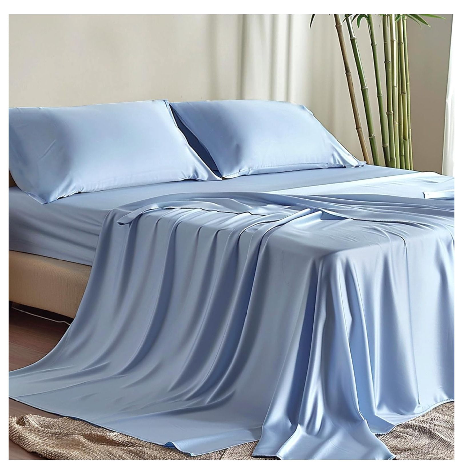 100% Viscose Derived from Bamboo, Soft Cooling Bedding with Silky ...