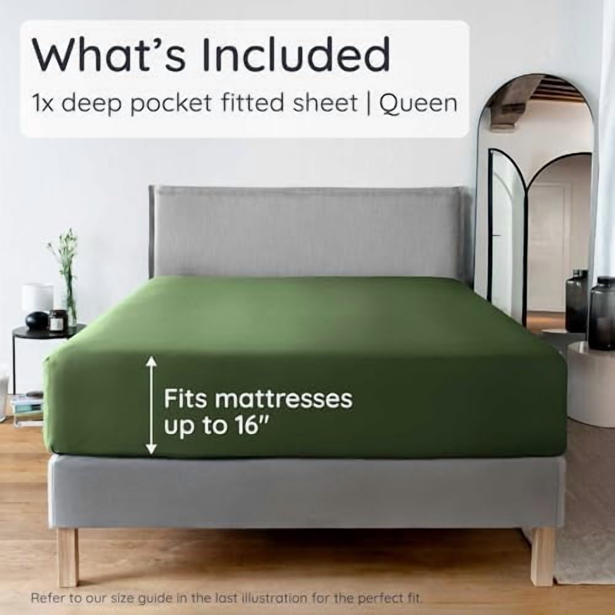 100% Viscose Derived from Bamboo Fitted Sheet Queen Size, Cooling ...