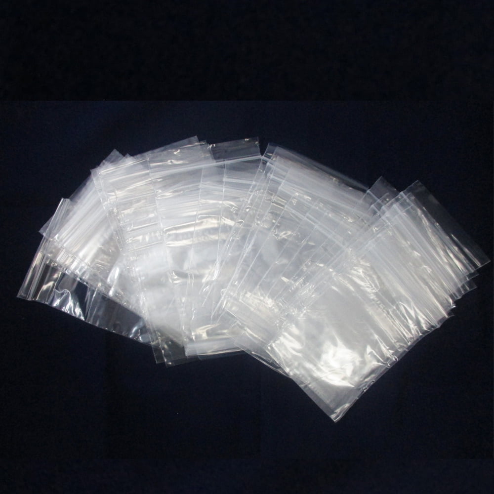 100 W 3" x 4" H Reclosable Clear Plastic Poly Bags Jewelry Bead Baggies ...