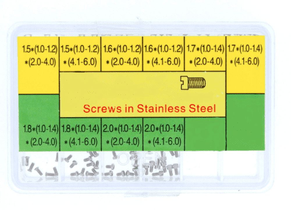 100 WATCH MOVEMENT FLAT HEAD SCREW ASSORTED FOR MIYOTA SEIKO OMEGA TAG ...