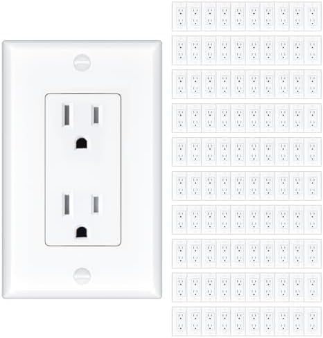 100 Wall Outlet, 15 Amp Outlets, , Tamper Resistant Standard Electrical ...