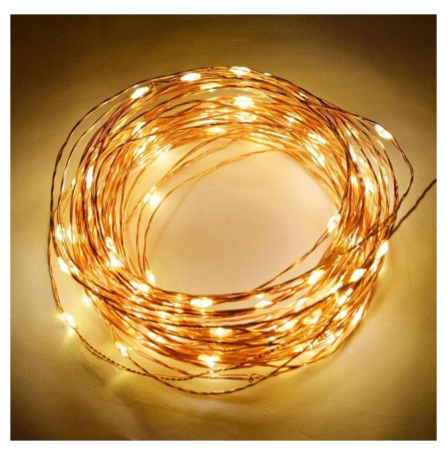 100 Warm White LED Waterproof Copper Wire Micro Fairy String Lights ...