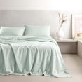 100% Washed Cotton Percale Sheet Set - Includes 1 Flat Sheet, 1 Fitted ...