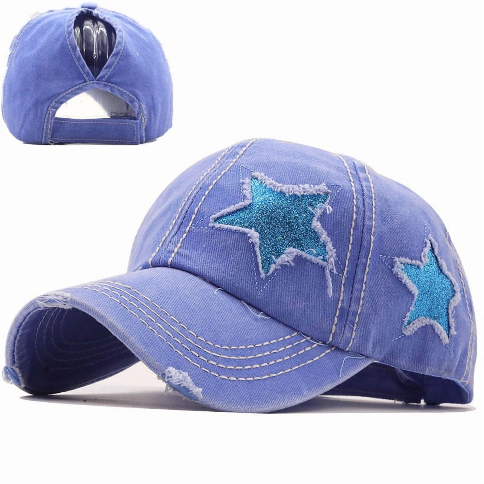 100% Washed Denim Hole star Baseball cap Snapback Hats Autumn Summer ...