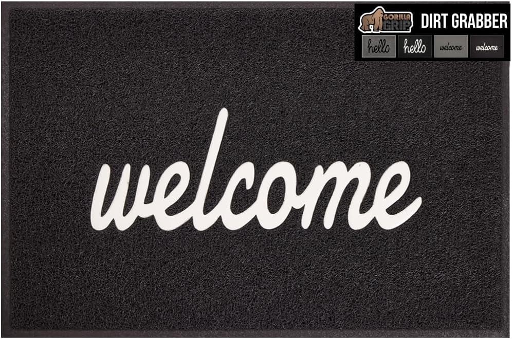 100% Water Resistant All Weather Hello Door Mat, Dirt Grabber Mesh ...