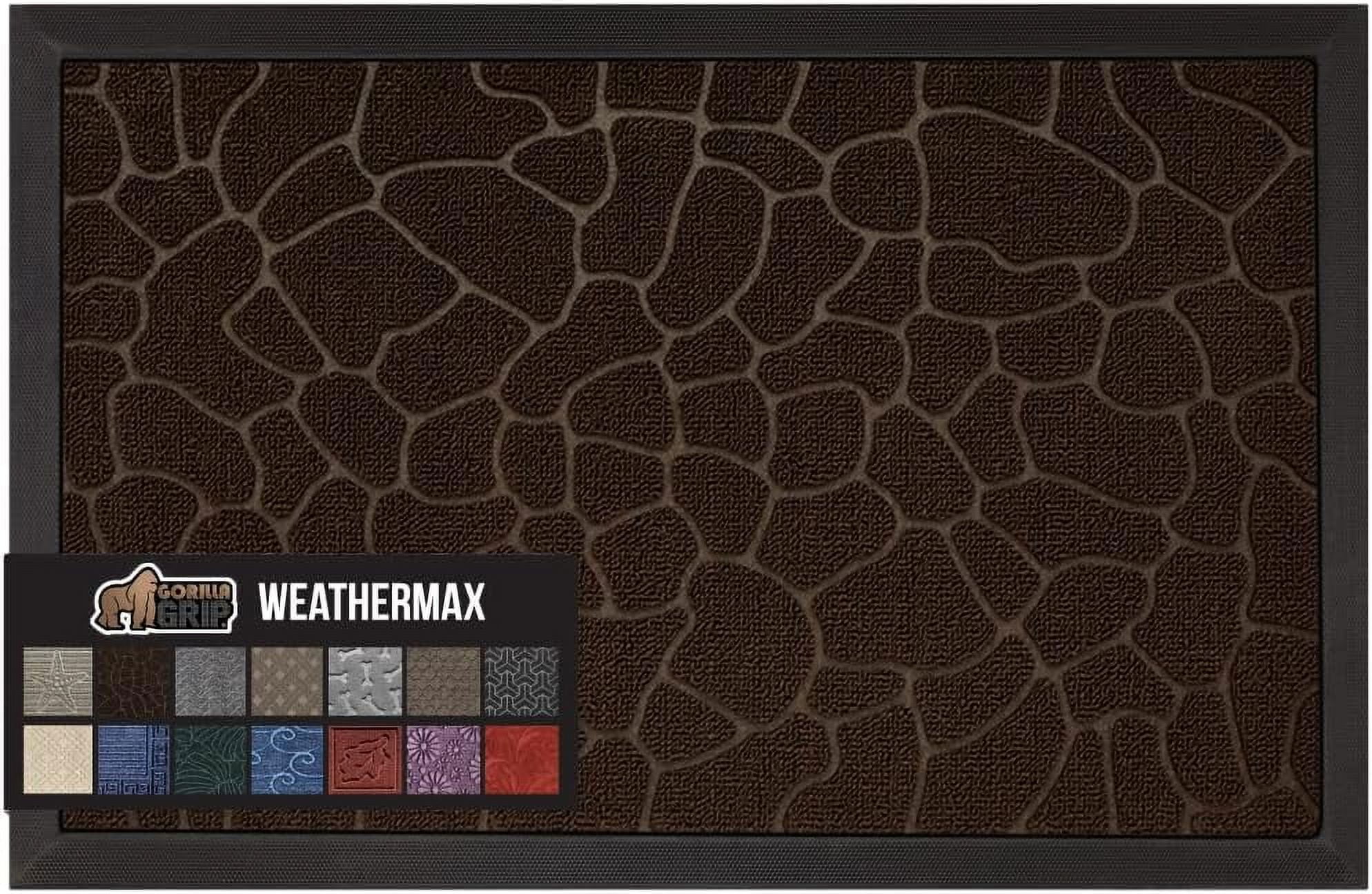100% Waterproof All-Season WeatherMax Doormat, 23x35, Durable Natural ...