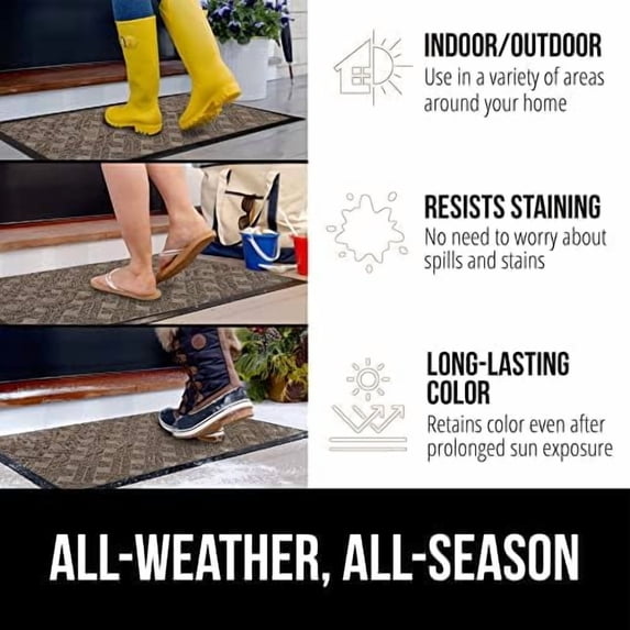 100% Waterproof All-Season WeatherMax Doormat, 72x24, US Designed ...