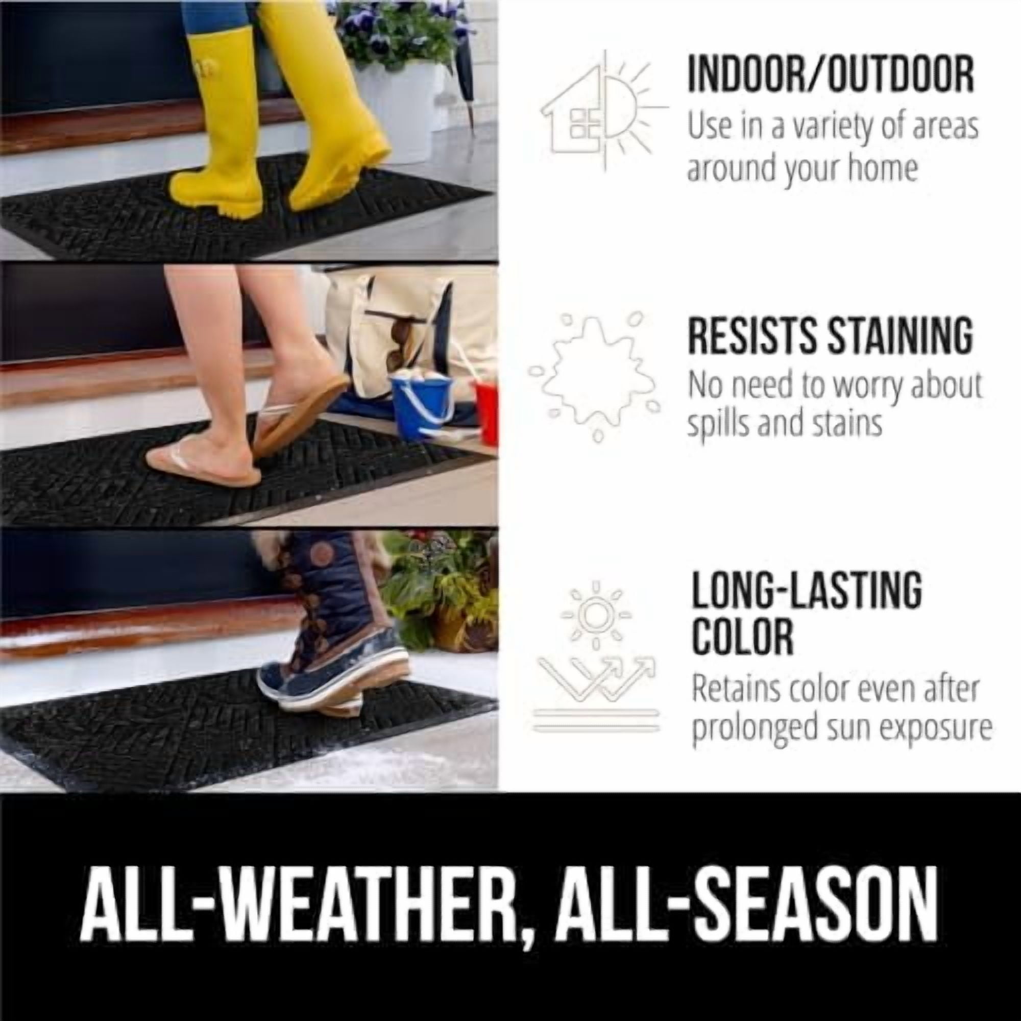 100% Waterproof All-Season WeatherMax Doormat US Designed Natural ...