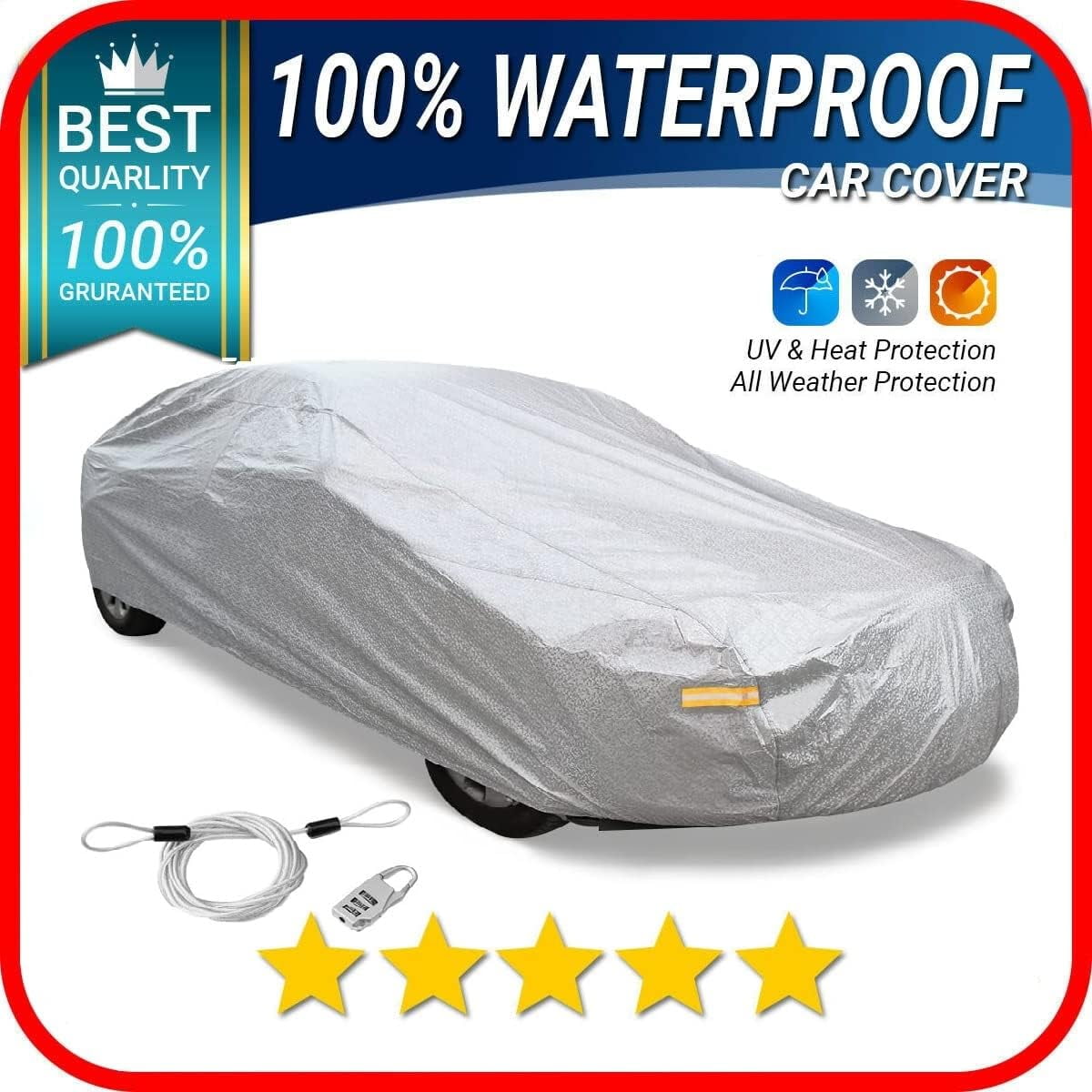 100% Waterproof/All Weather for [Honda Civic] 100% Custom Car Cover ...