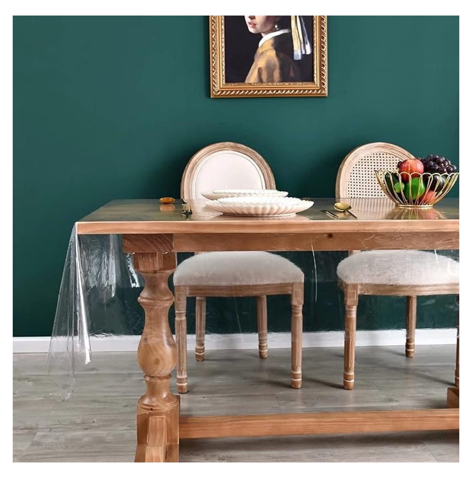 100% Waterproof Clear Plastic Tablecloth, Vinyl Rectangle PVC Table ...