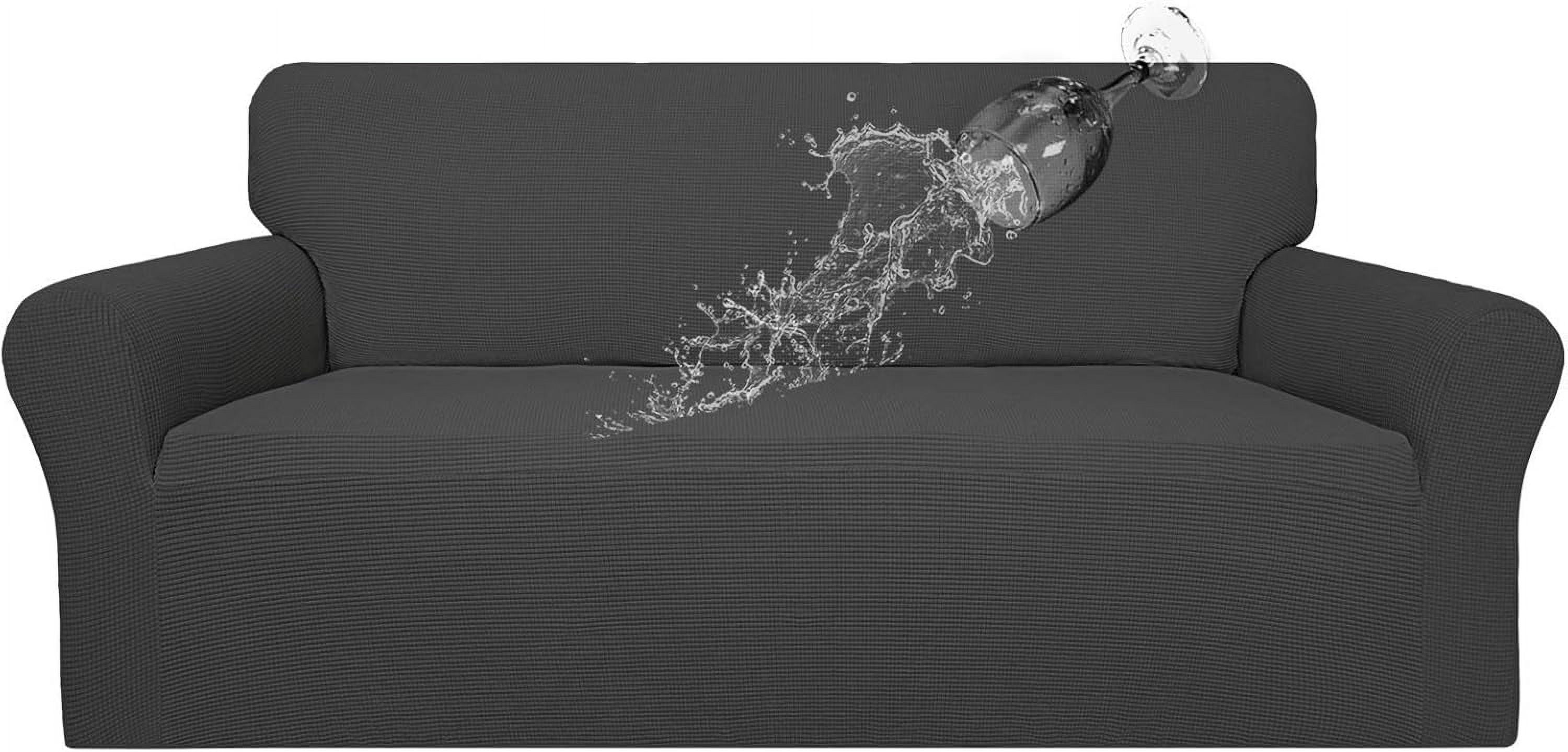 100% Waterproof Couch Cover, Dual Sofa Stretch Jacquard Slipcover ...