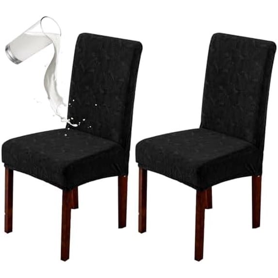 100% Waterproof Dining Room Chair Covers Set of 2 Stretch Kitchen Chair ...