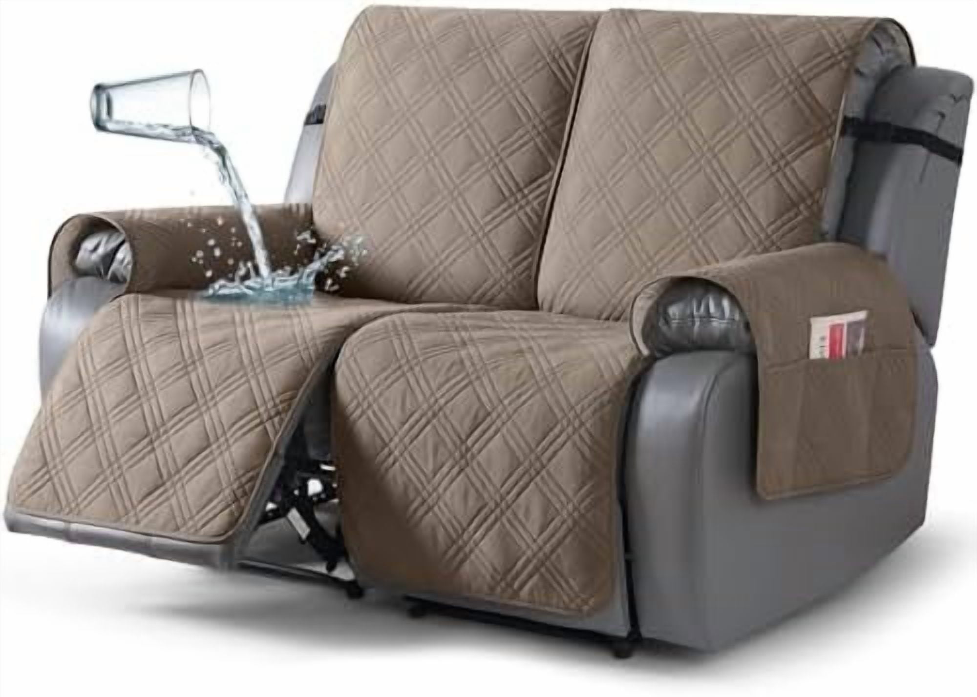 100% Waterproof Loveseat Recliner Covers 2 Seater, Split Loveseat ...