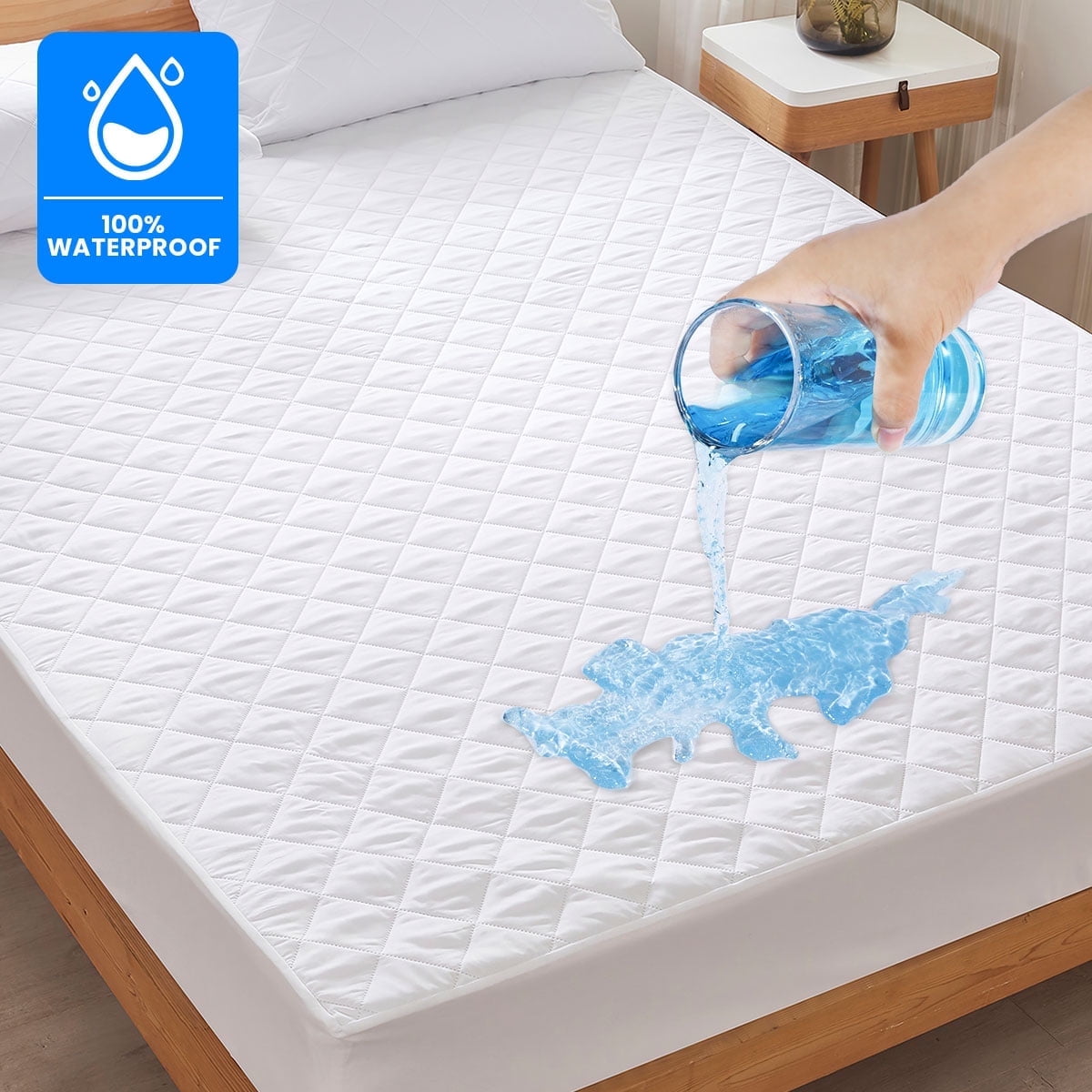 "OBariumy 100% Waterproof Mattress Protector King Size, Hypoallergenic ...