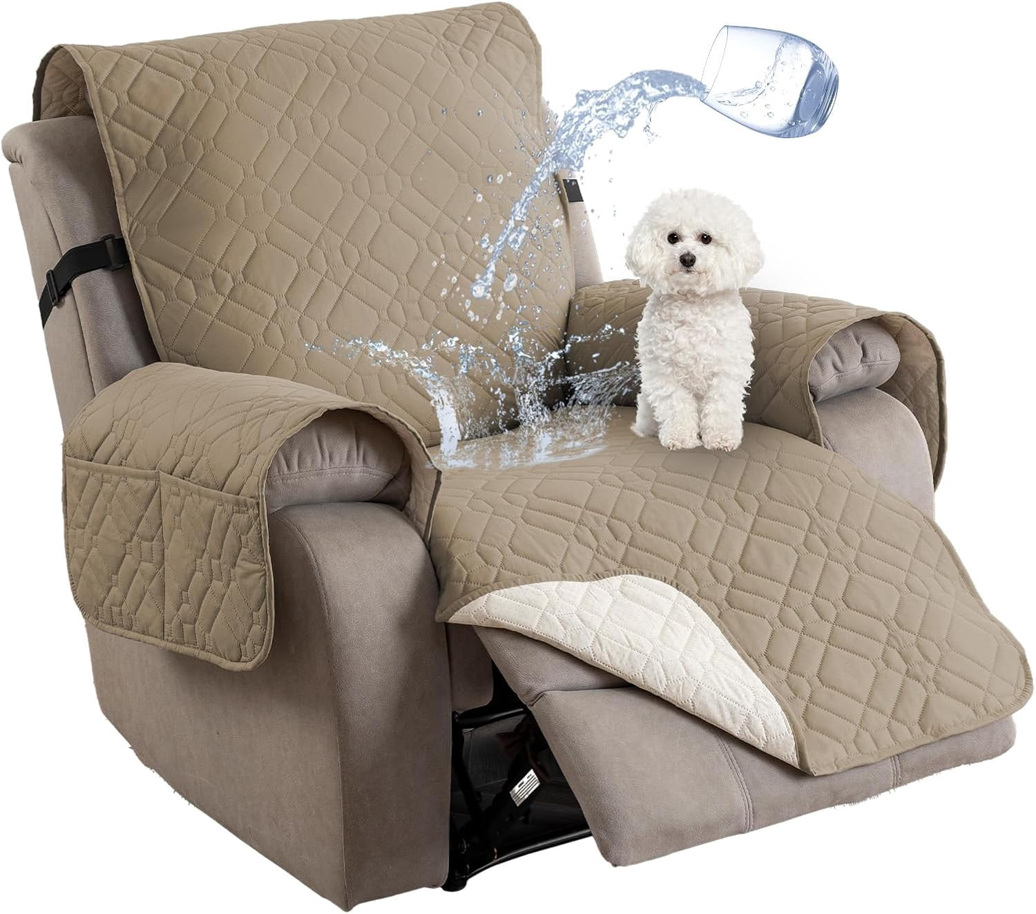 100% Waterproof Multigrid Recliner Chair Covers, Anti-Slip Recliner ...