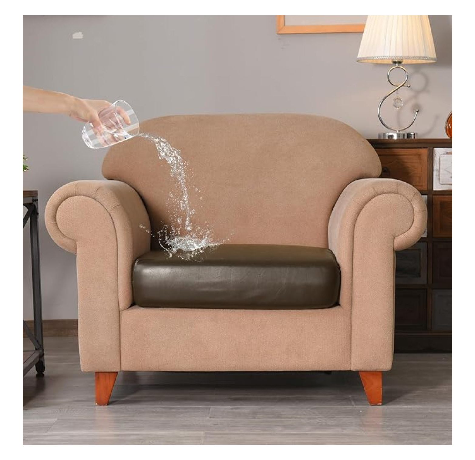 100% Waterproof PU Leather Individual Seat Cushion Covers Soft ...