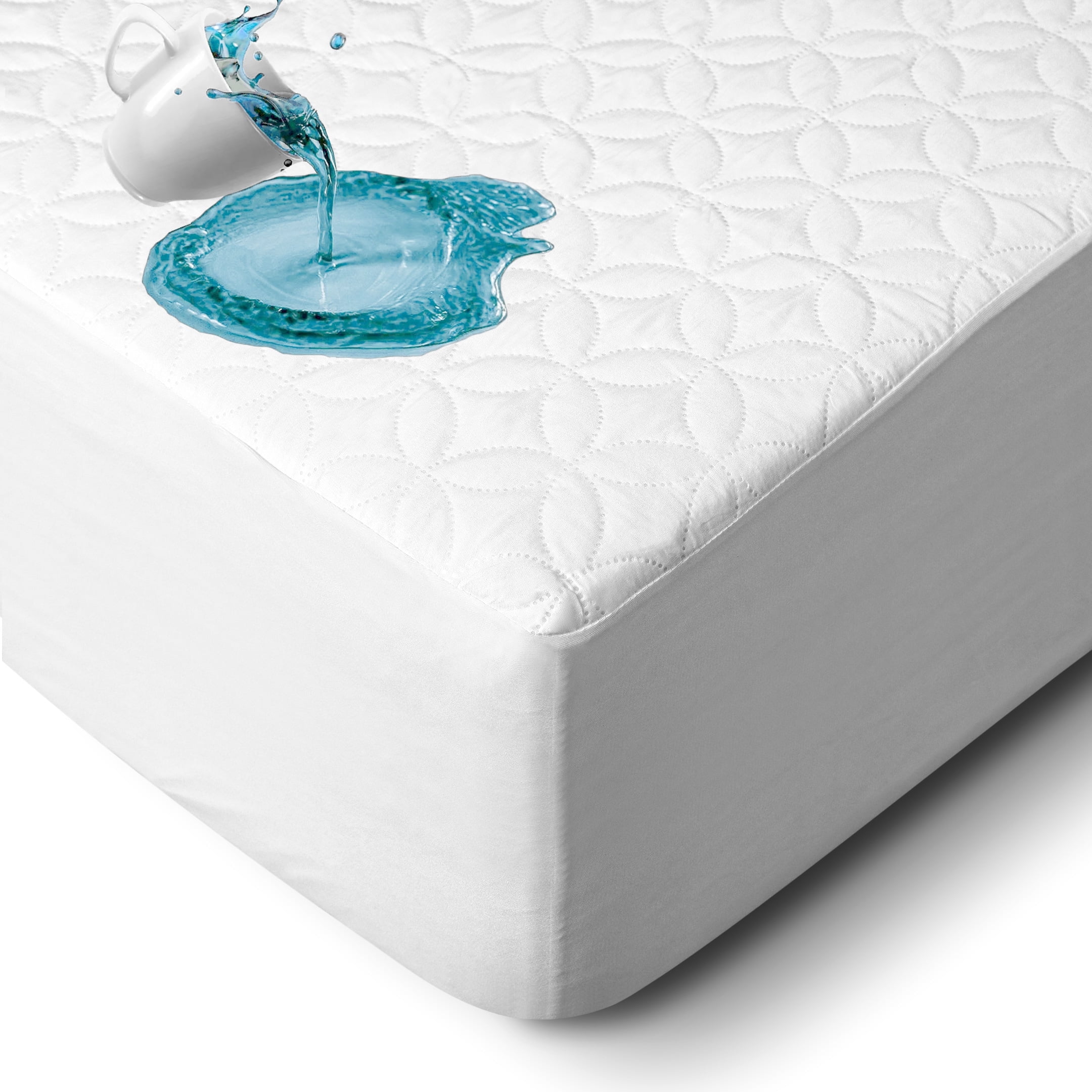 100% Waterproof Quilted Fitted Mattress Protector, Full Waterproof ...