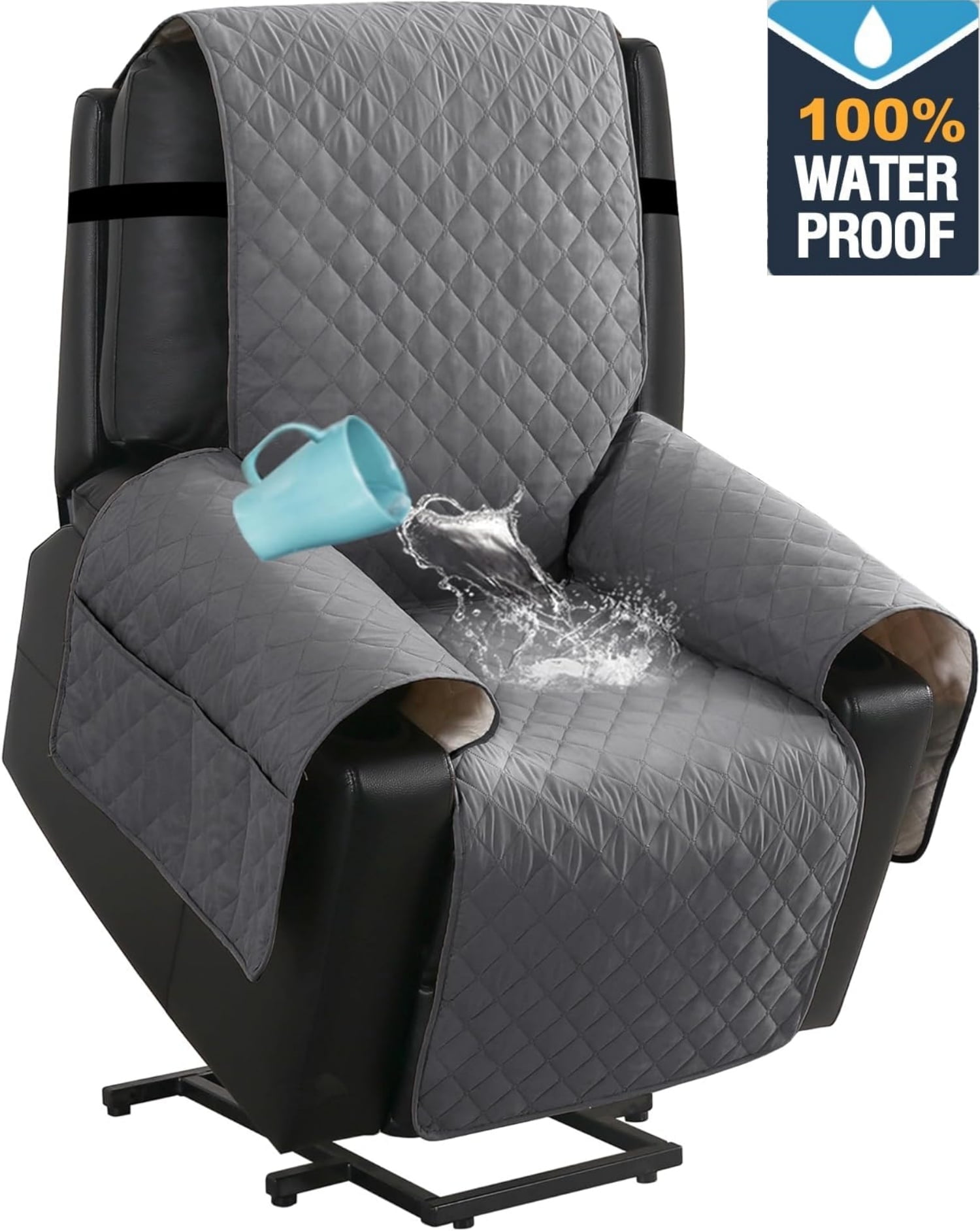 100% Waterproof Recliner Chair Cover,Non-Slip Elderly Electric Power ...
