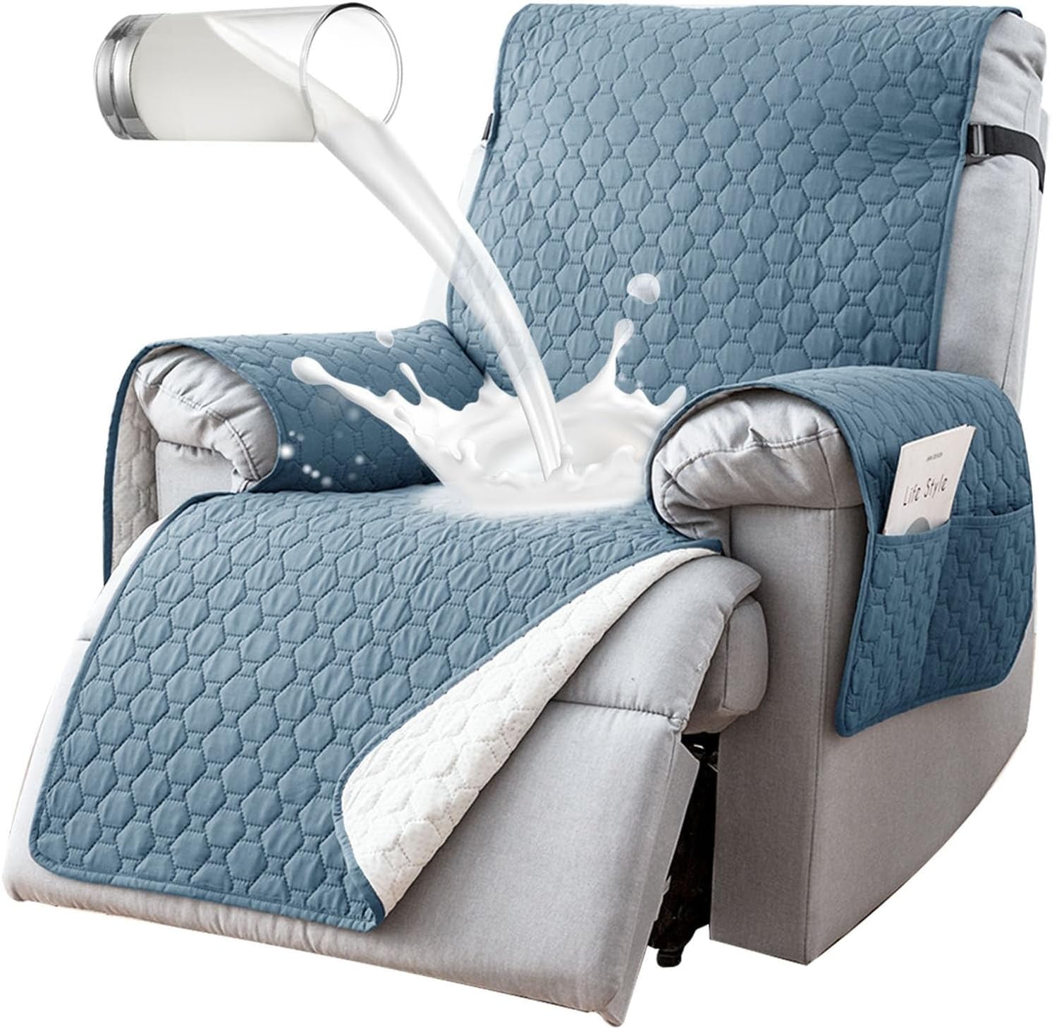 Aorsher 100% Waterproof Recliner Chair Covers That Stay in Place, Non ...