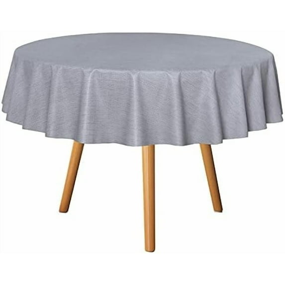 100% Waterproof Round PVC Tablecloth - 60 Inch - Oil Proof Spill Proof ...