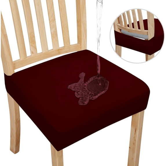 100% Waterproof Stretch Chair Seat Covers for Dining Room Chairs, Set ...