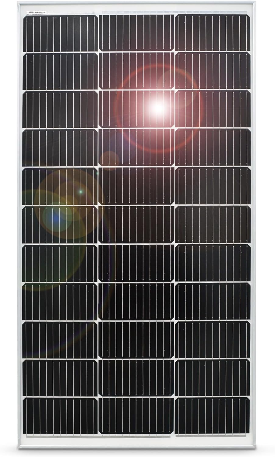 100 Watt 12 Volt Solar Panel, 10BB Monocrystalline Solar Panel with ...