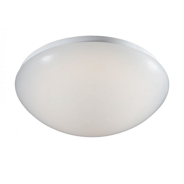 100-Watt Equivalent Low Profile White Integrated LED Round Flush Mount ...