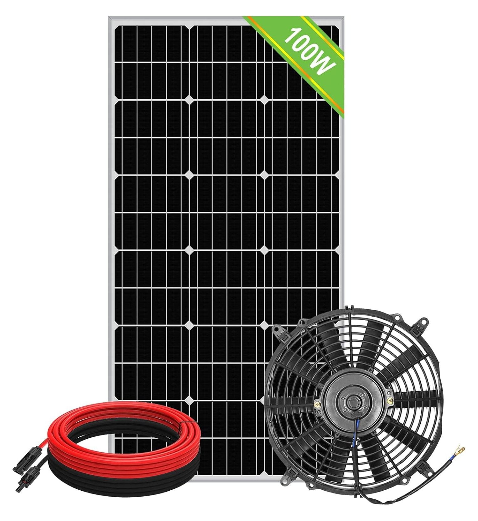 100 Watt Solar Powered Attic Fan System, Ventilator Gable Roof Vent ...