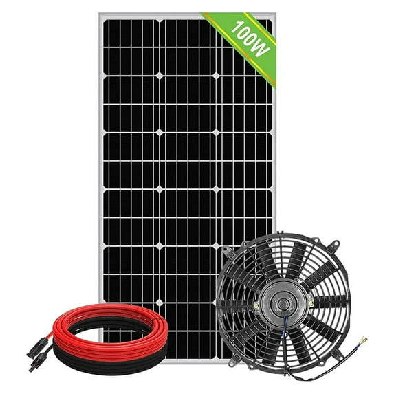 100 Watt Solar Powered Attic Fan System, Ventilator Gable Roof Vent ...