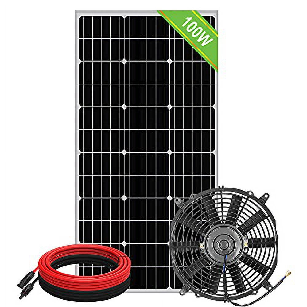100 Watt Solar Powered Attic Fan System, Ventilator Gable Roof Vent ...