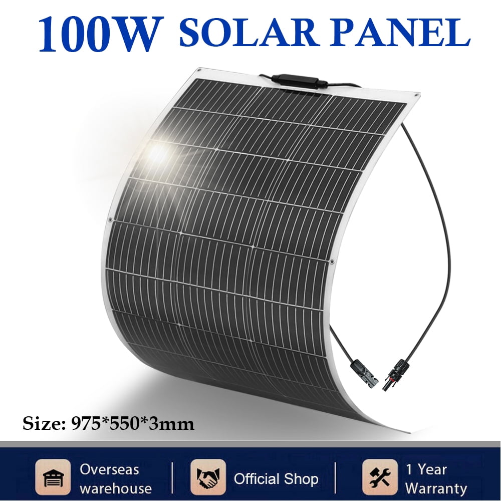 100 Watt monocrystalline solar panel, flexible and bendable ...