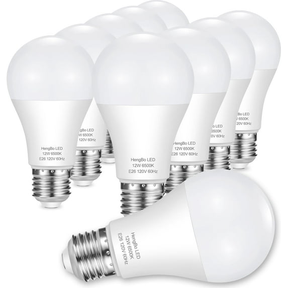 100 Watts Equivt Light Bulb, E26 6500K Daylight White LED Bulb, A19 12W ...