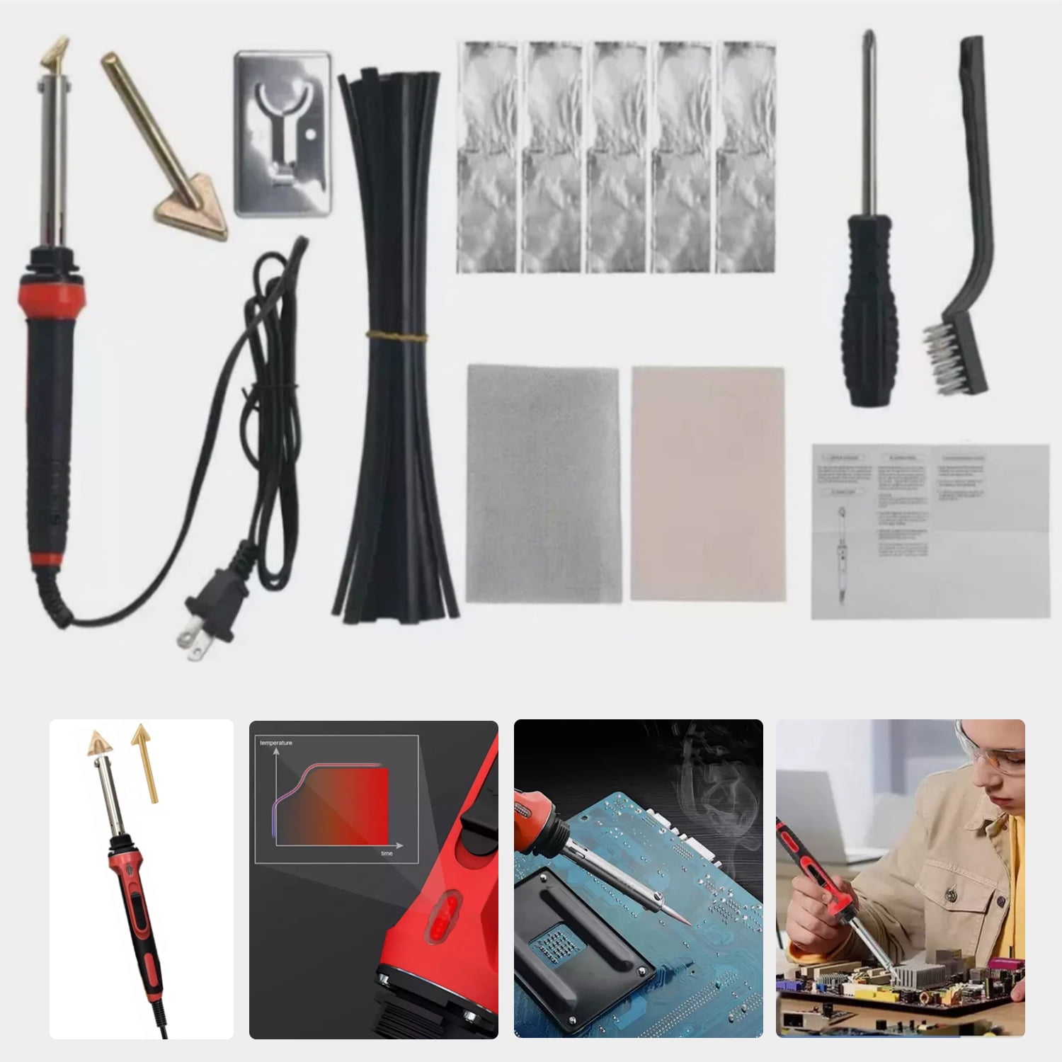 100 Watts Plastic Welding Kit,with Welder Rods and Mesh Welding Tips ...