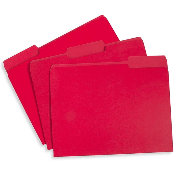 100 White File Folders, 1/3 Cut Tab with Assorted Positions, Letter ...