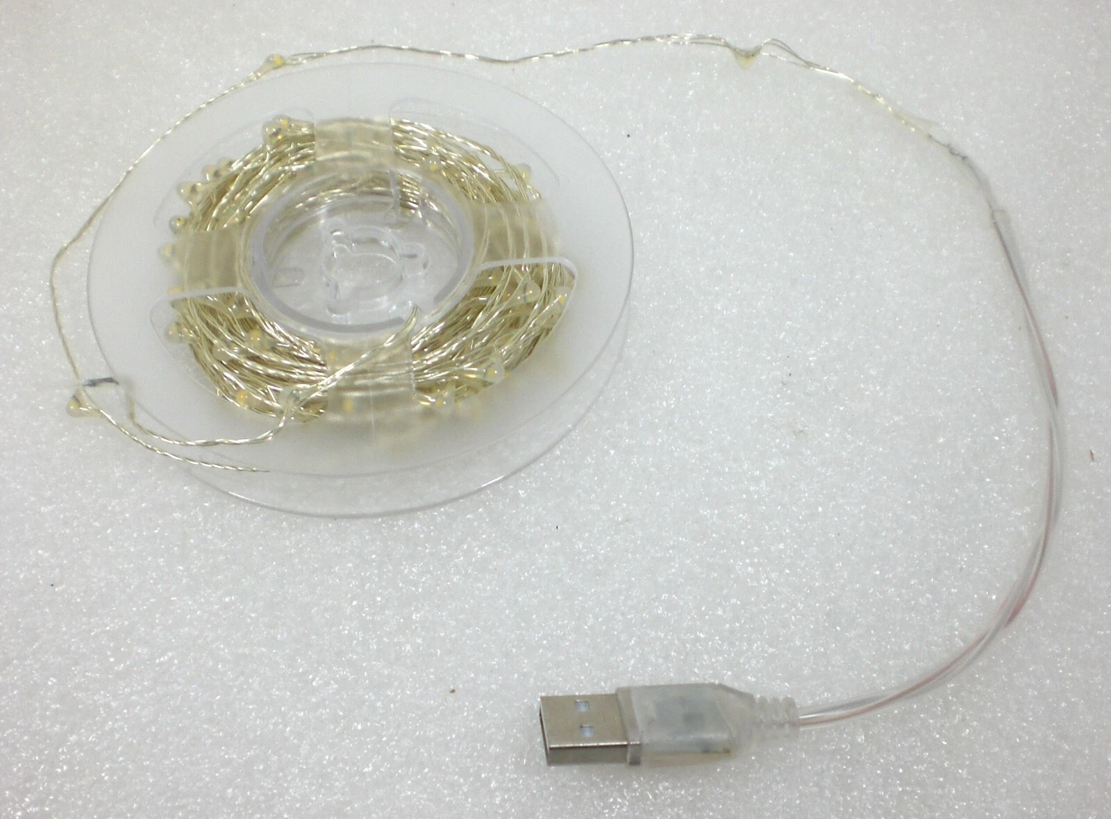 100 White Led Usb Plug In Micro Silver Wire Fairy String Lights Party ...