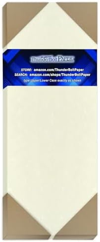 100 White Parchment 65lb Cover Paper Sheets 4.25 X 11 Inches Half ...