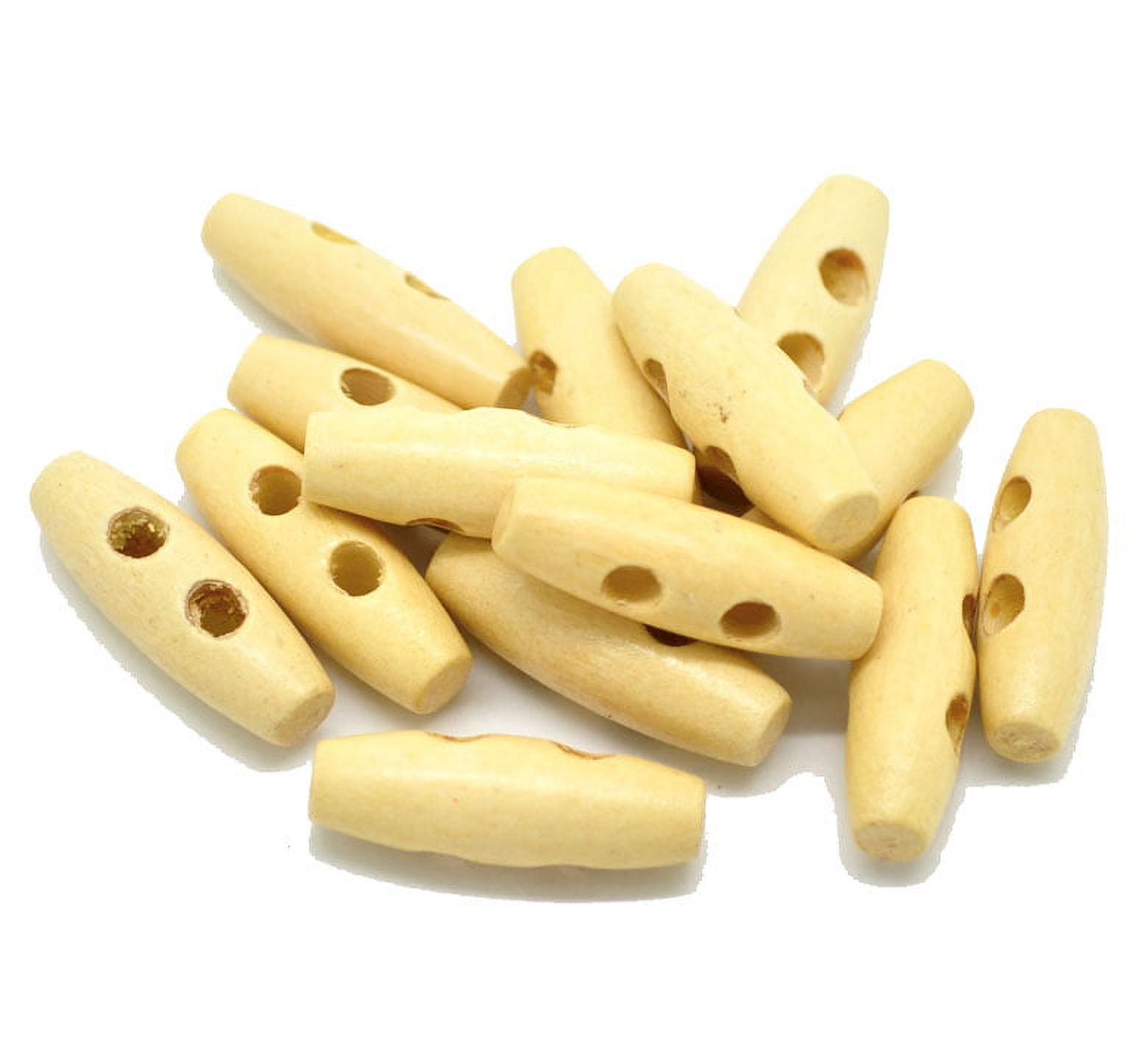 100 Wood Toggle Buttons 1-1/8 x 3/8 Inch Natural RB18817 - Walmart.com