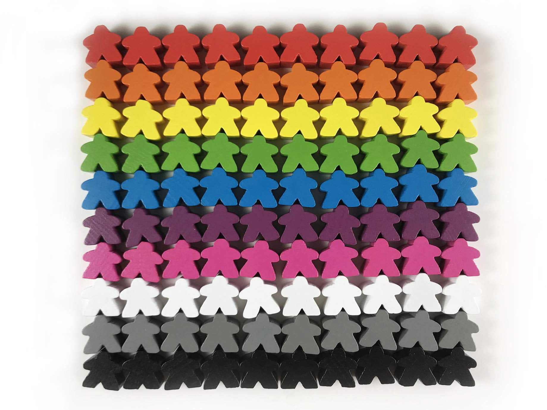 100 Wooden Meeples, Family Games Accessories - Multi-Color Board Game ...