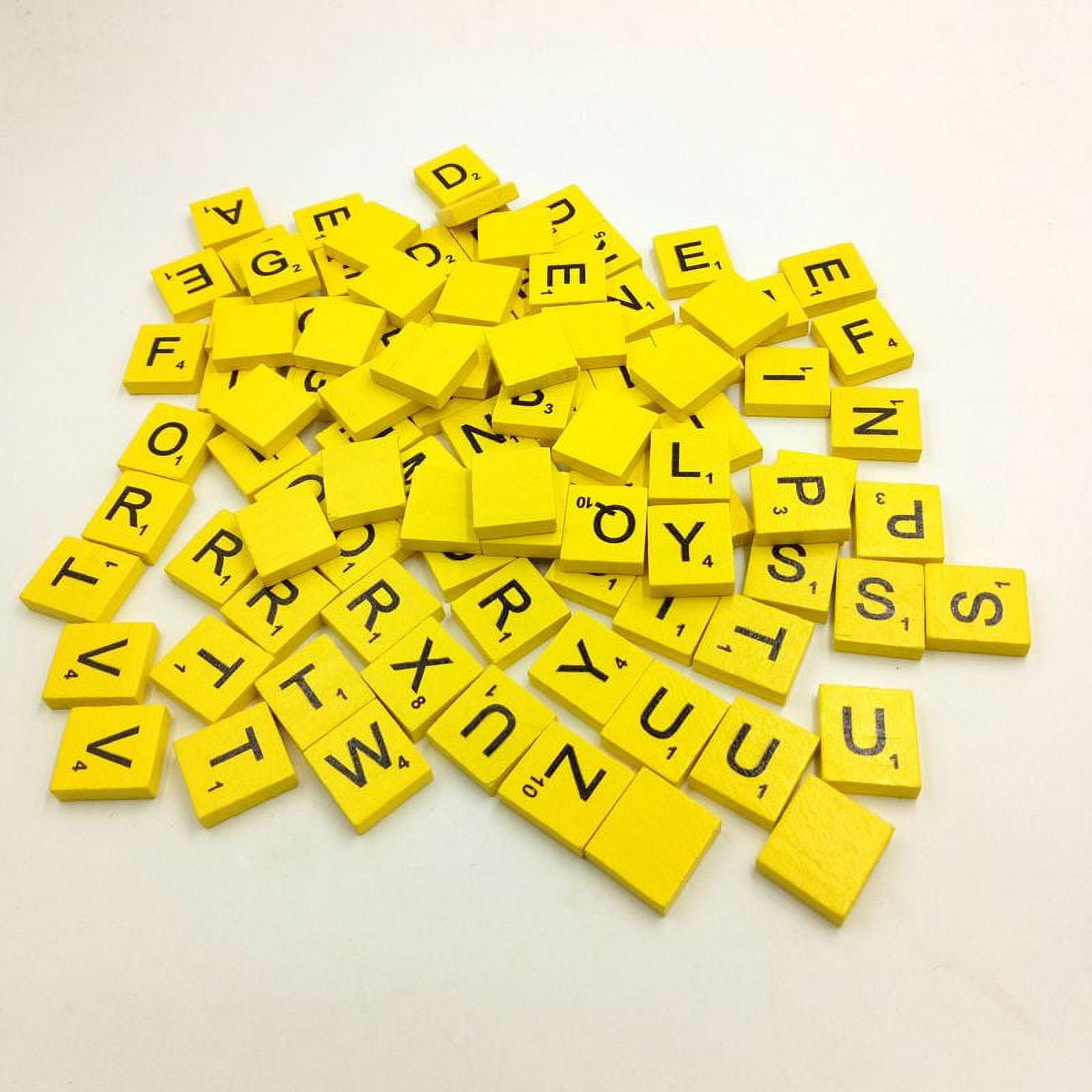100 Wooden Tiles Black Letters Numbers For Crafts Wood Alphabets ...