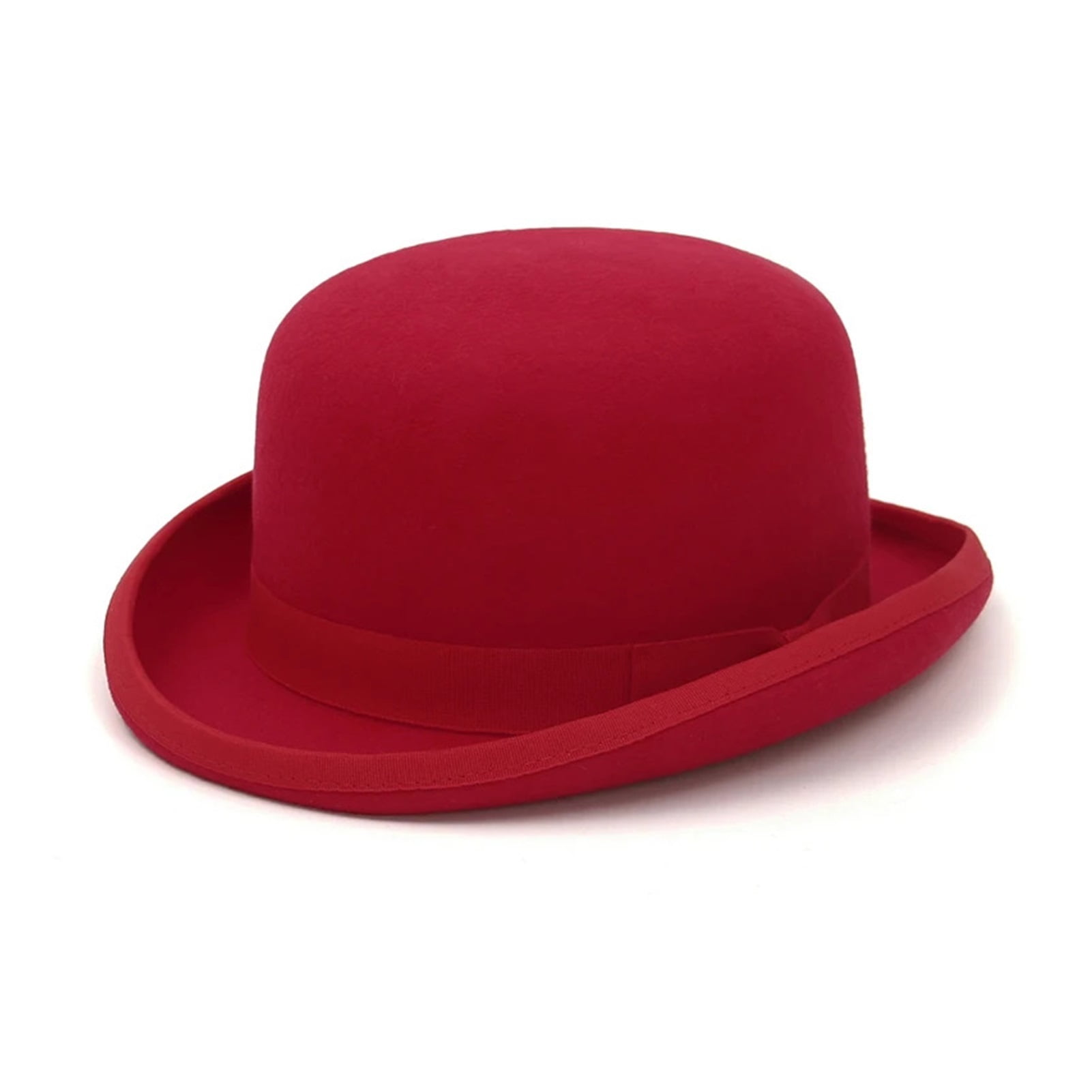 100% Wool Felt Hat for Men Women Party Formal Fedora Bowler Hat Costume ...