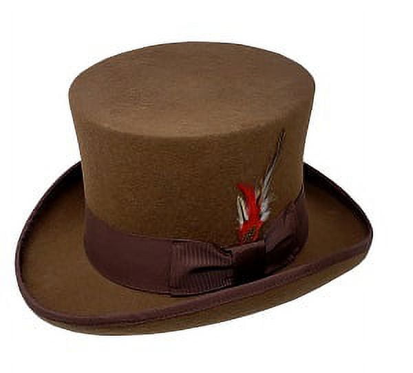 100% Wool Felt Top Hats Victorian Style Mad Hatter 6" Tall Gentlemen ...